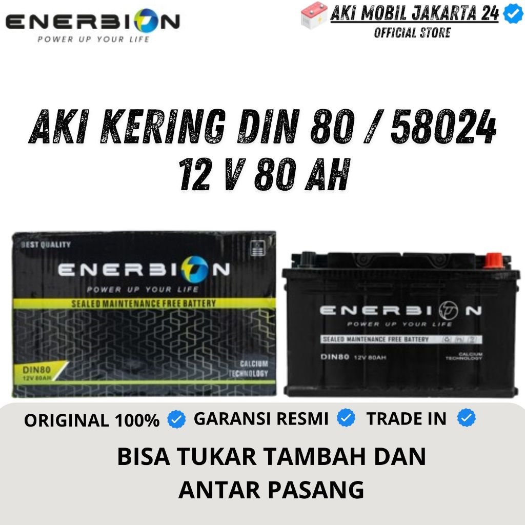 Jual Aki Mobil Innova Reborn Diesel ENERBION MF DIN 80 12V 80 Ah Garansi 1 Tahun | Shopee Indonesia
