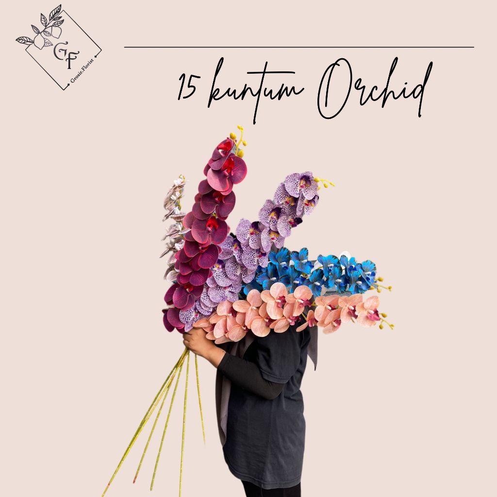 Jual TERLENGKAP IMPORT X15 ORCHID SEMI LATEX Bunga Buatan Anggrek latex ...