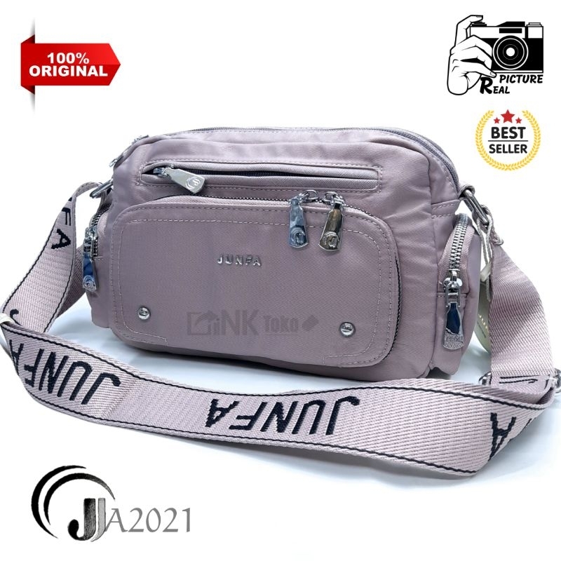 Jual Model Terlaris Tas Selempang Junfa A2021 Model Pasport 100% Original Nilon Super Tebal ...