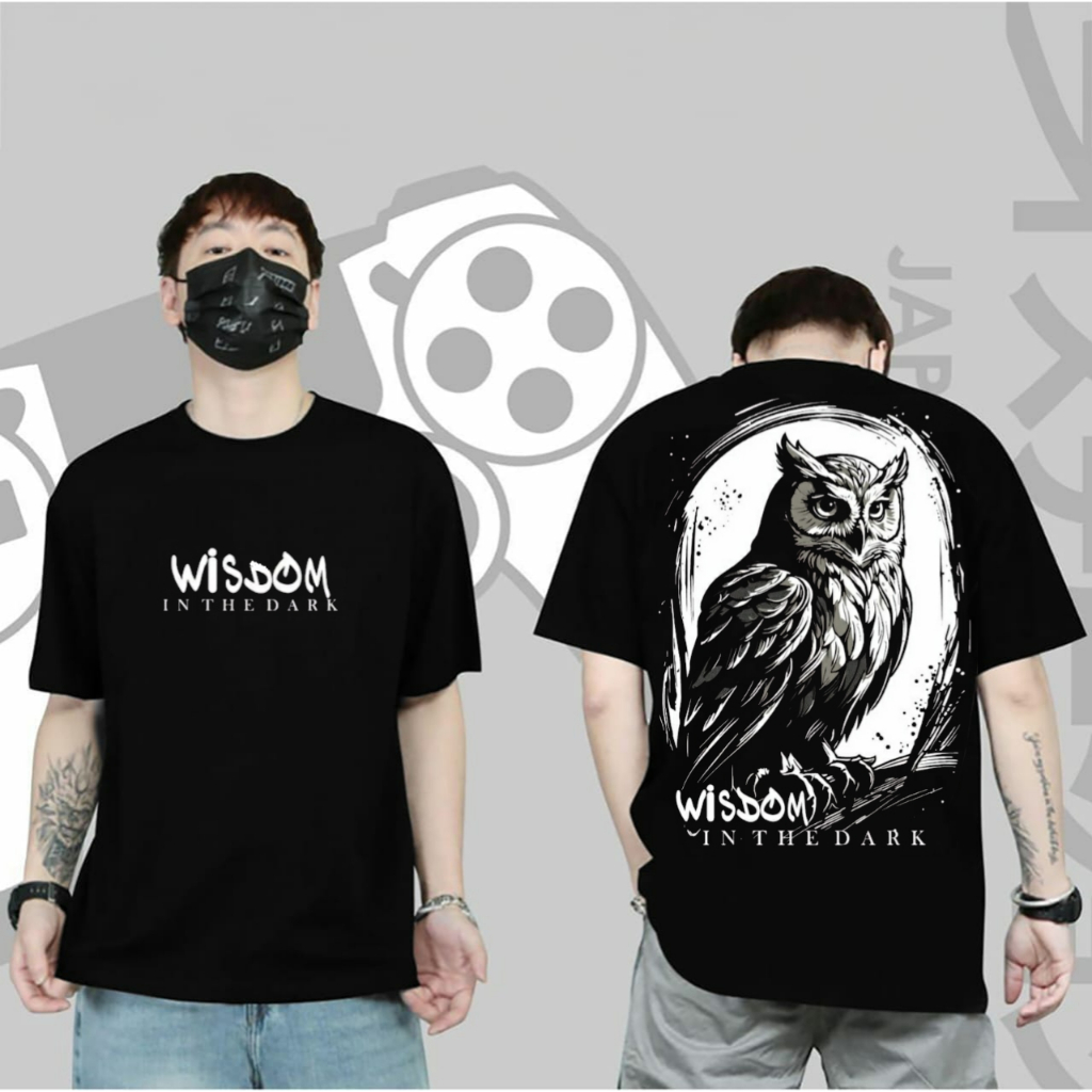 Jual KAOS T-SHIRT DISTRO MOTIF GAMBAR BURUNG HANTU WISDOM IN THE DARK ...