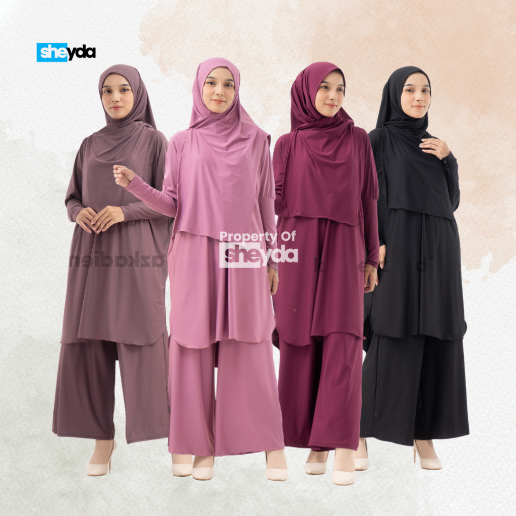 Jual Sheyda Set Syakiera Oneset Muslim Abaya 4 In 1 Panjang Perempuan ...