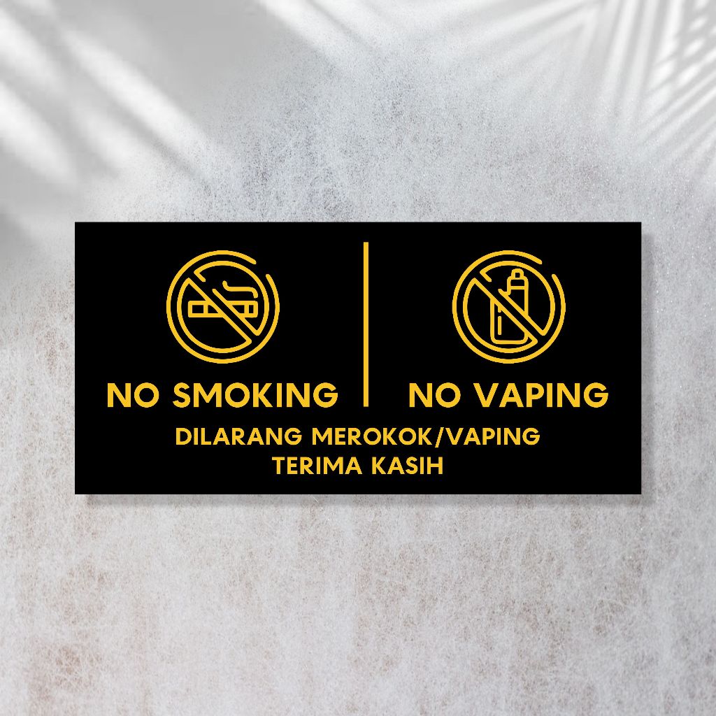 Jual Sign Akrilik No smoking No vaping | Hiasan dinding Dilarang ...