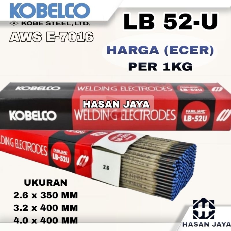 Jual Kawat Las LB-52U / LB 52U Familiarc Kobelco Ukuran 2.6 - 4.0mm Per 1kg | Shopee Indonesia