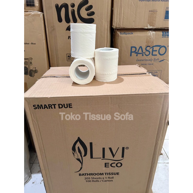 Jual Tissue Livi Smart Due Toilet Core Single Roll 2ply 205 s (1 KARTON ...