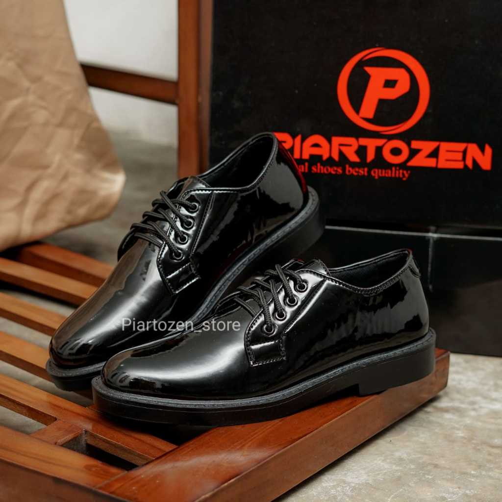 Jual Sepatu pdh pria pantofel pendek hitam kilap security tni polri ...