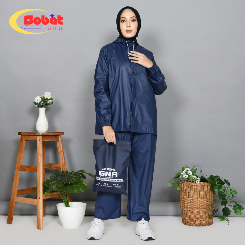 Jual Jas Hujan Raincoat Pria Wanita Tebal Anti Rembes Mantel Hujan PVC ...
