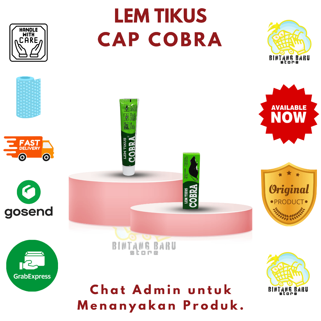 Jual LEM COBRA - LEM TIKUS CAP COBRA - 40ml | Shopee Indonesia