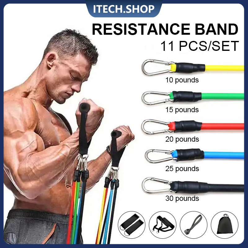 Jual 11 In 1 Tali Regang Latihan Fitness Tali Resistensi Multifungsi ...