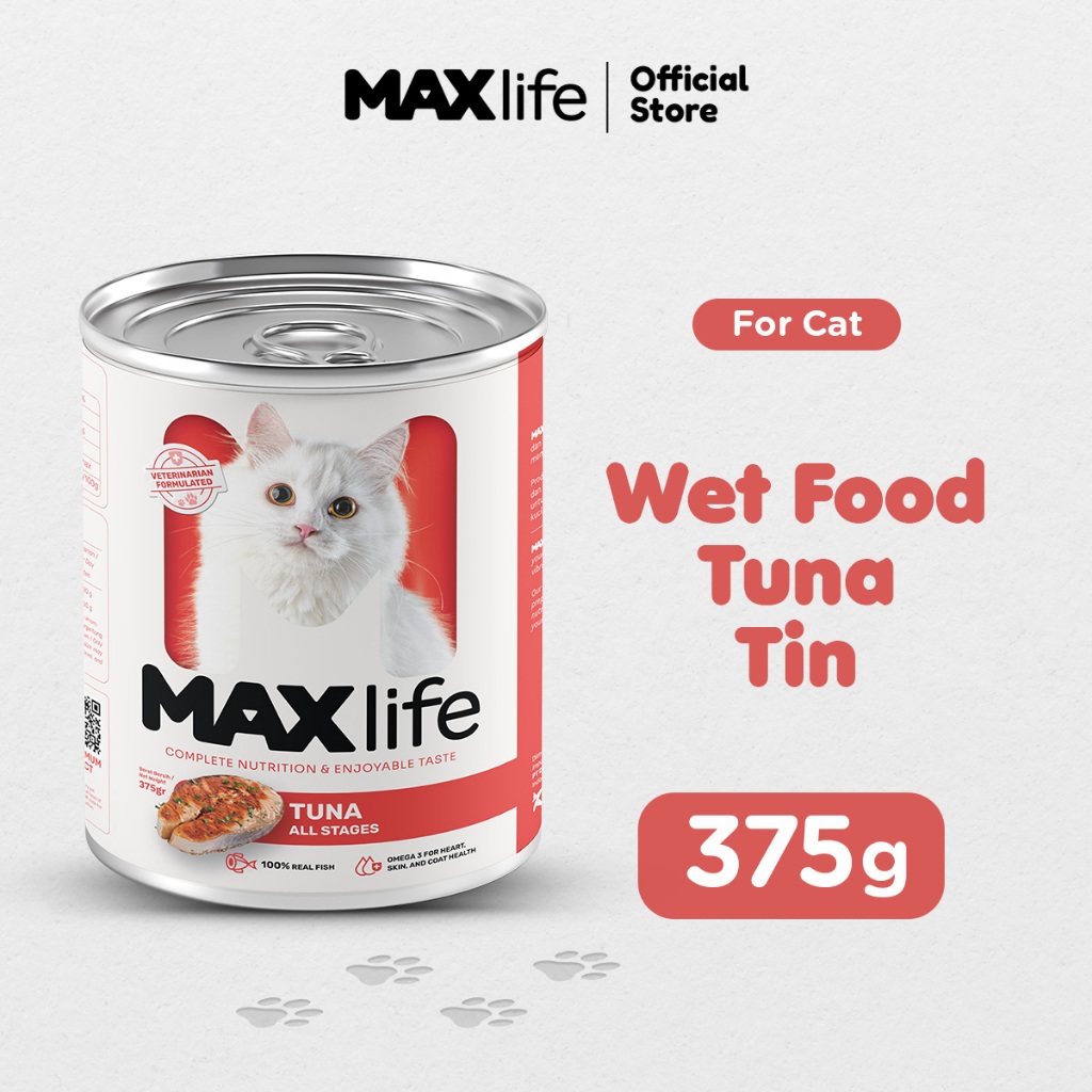 Jual MAXlife Wet Cat Food Tuna Tin 375g | Shopee Indonesia