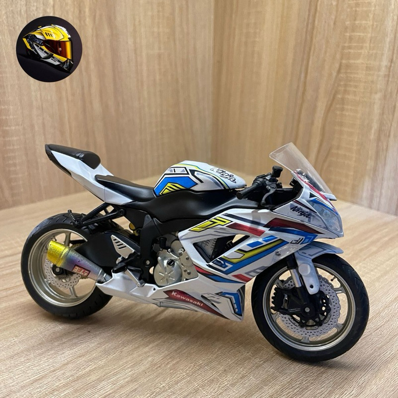 Jual diecast miniatur motor kawasaki zx636 gundam skala 1/12 automaxx ...