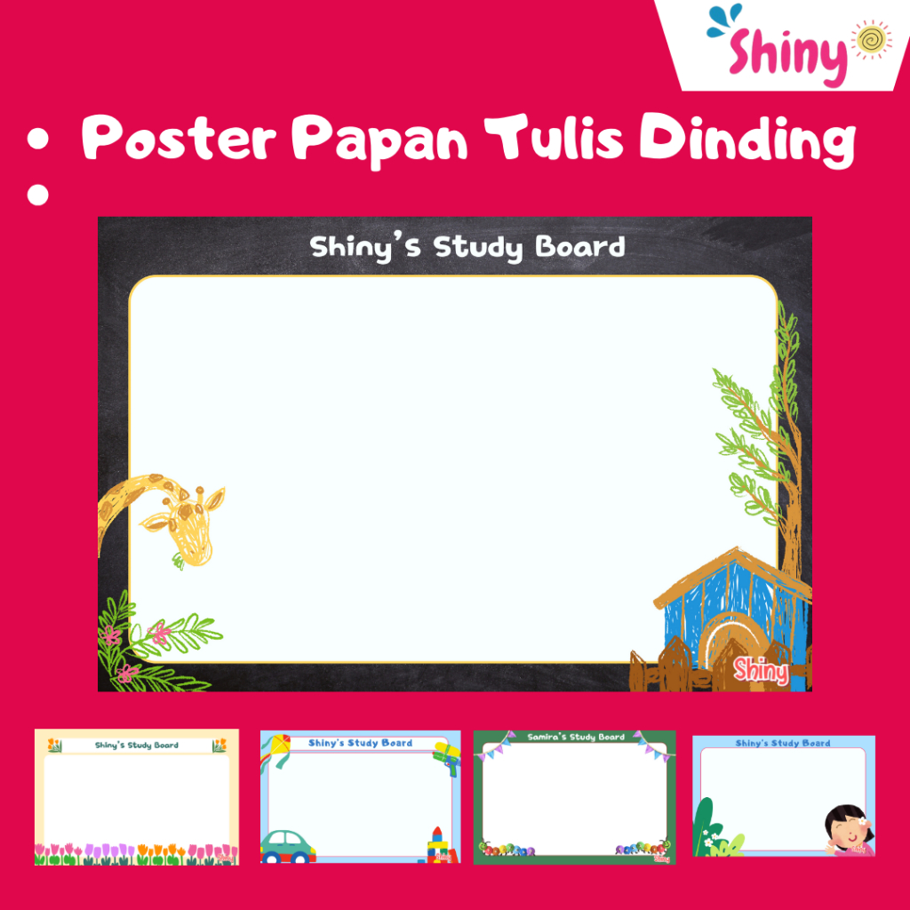 Jual Poster Papan Tulis Study Board untuk Anak TK dan SD Custom Nama ...