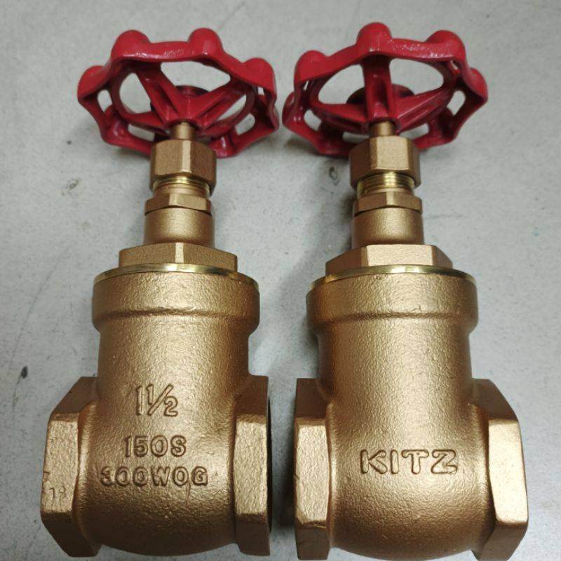 Jual Gate Valve kuningan KITZ 1 1/2" Inch Drat Class 150s 300Wog | Shopee Indonesia
