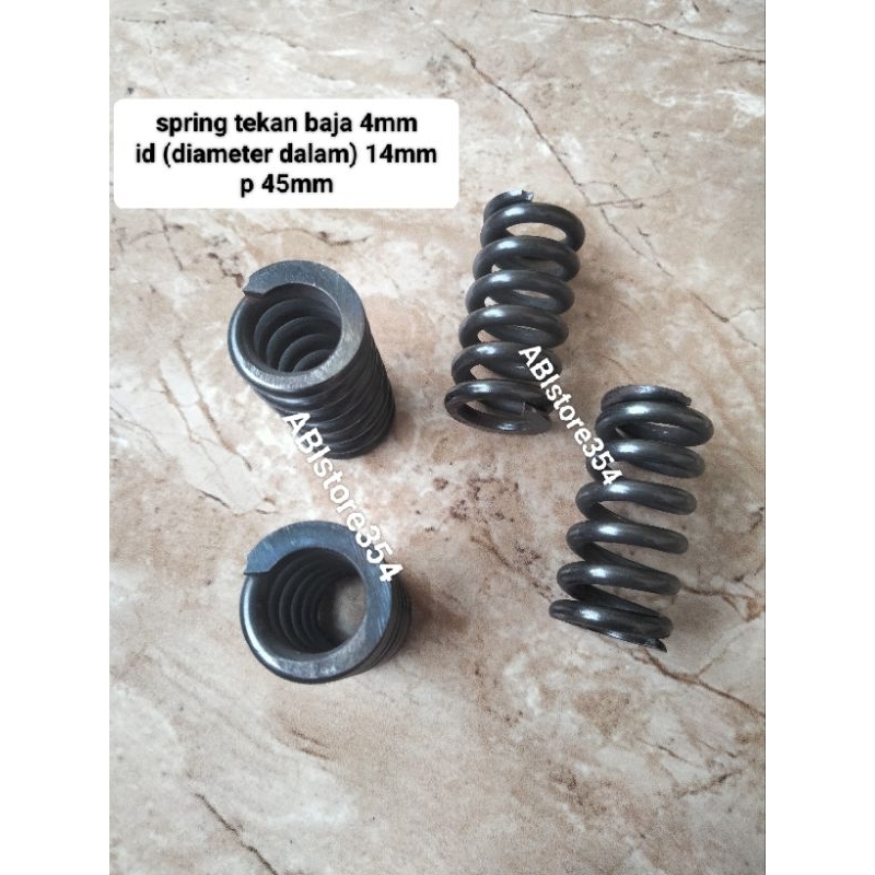Jual spring tekan baja 4mm x id 14mm x p 45mm | Shopee Indonesia