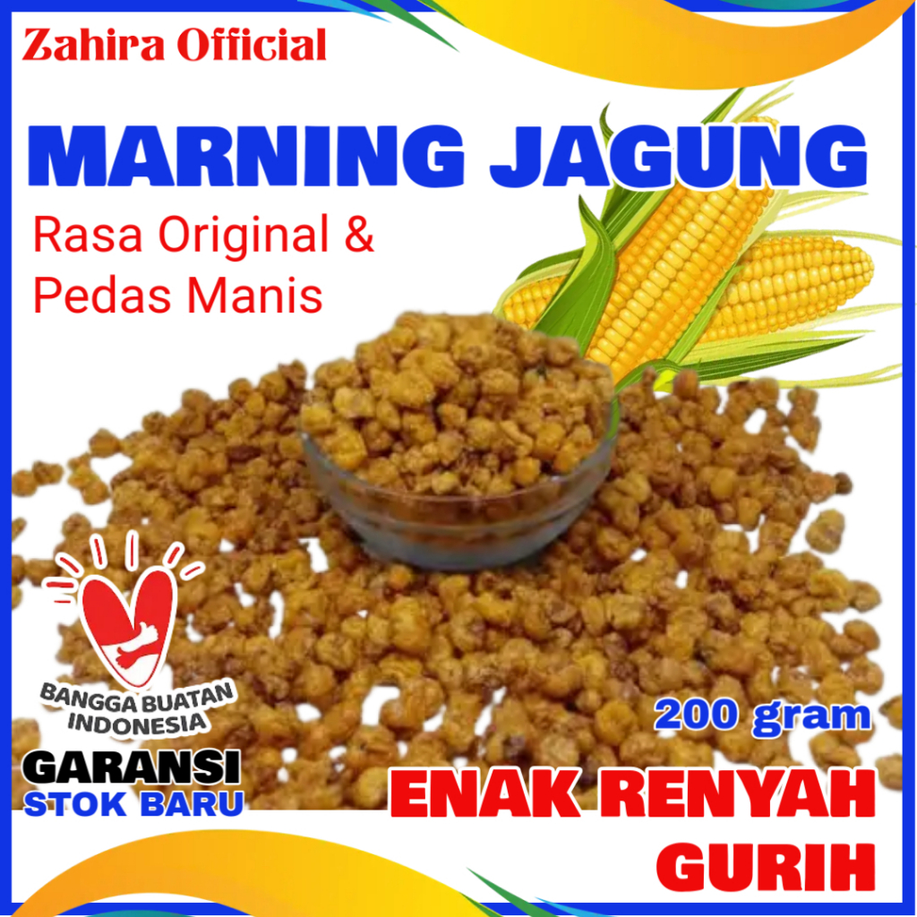 Jual Marning Jagung Pedas Manis Gurih Asin Original 200gram | Shopee ...