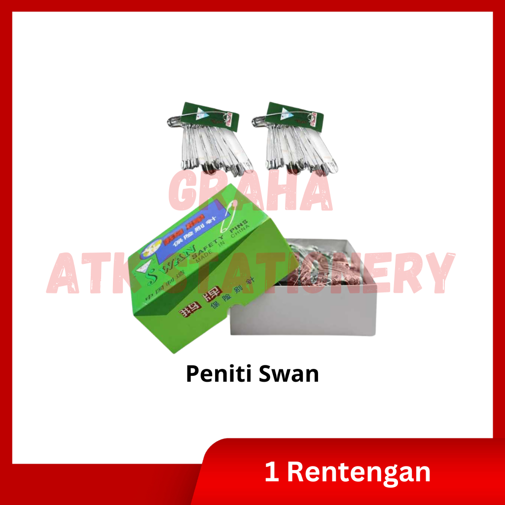 Jual [1 Rentengan] Peniti Swan Stainless Kualitas Bagus / Safety Pins ...