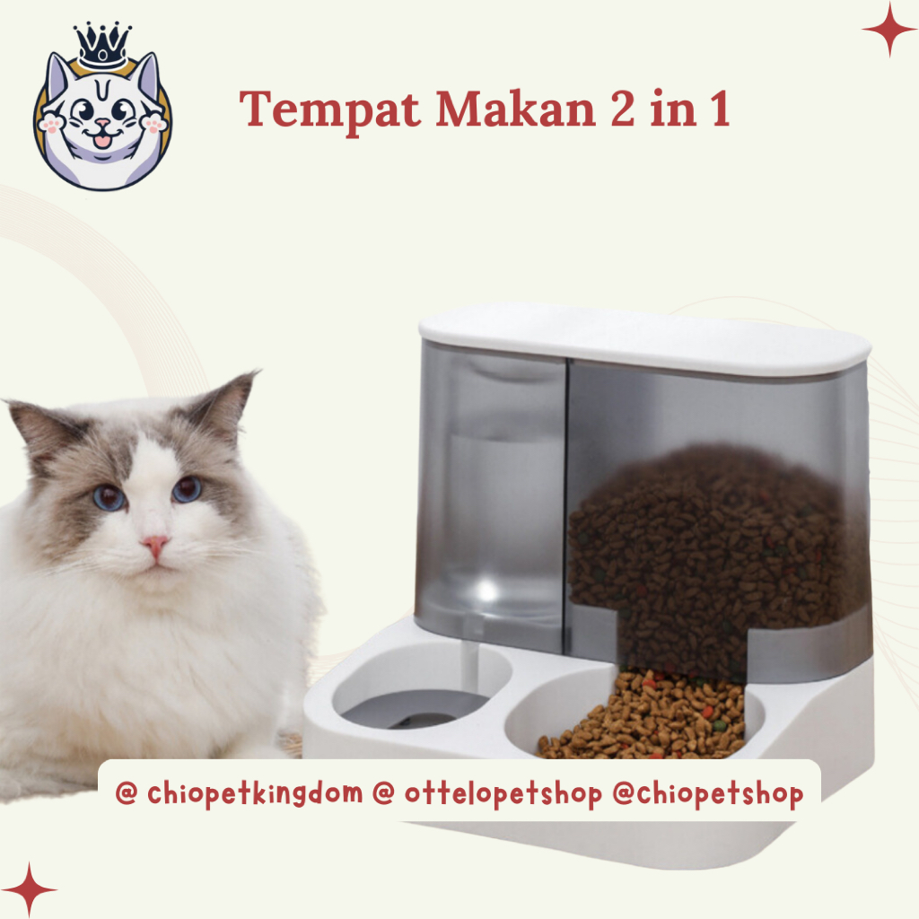 Jual Tempat Makan Kucing Otomatis Dispenser 2in1 | Shopee Indonesia