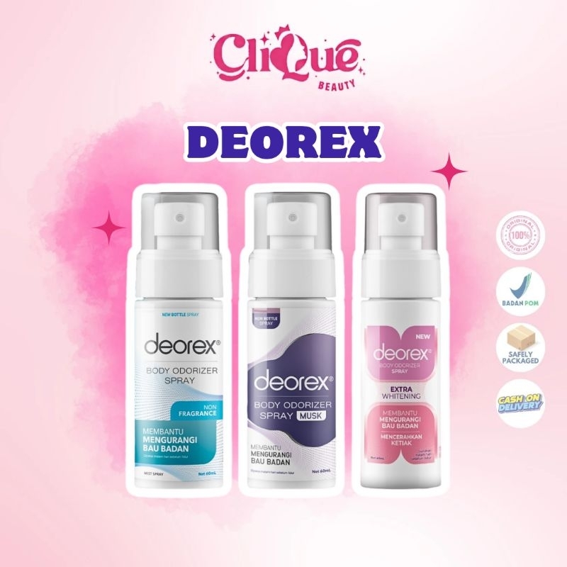 Jual DEOREX Body Odorizer Spray 60ml All Varian / Deorex Body Odorizer ...