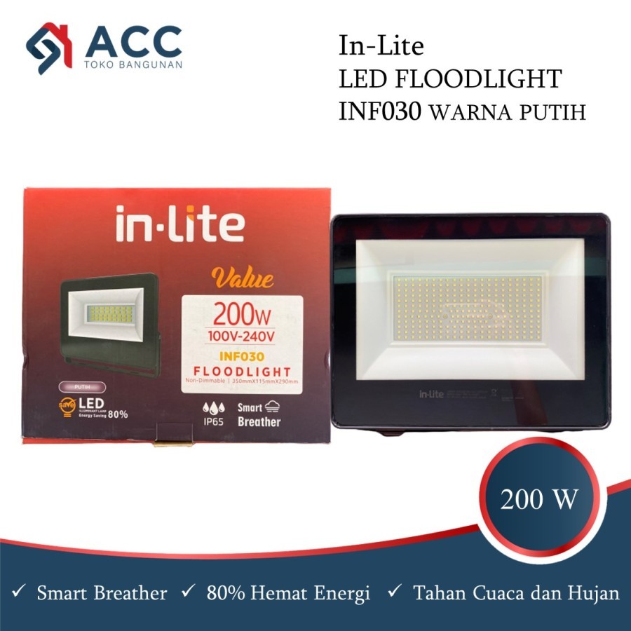 Jual InLite Lampu Sorot FloodLight LED Value 200W 200 WATT INF030 ...