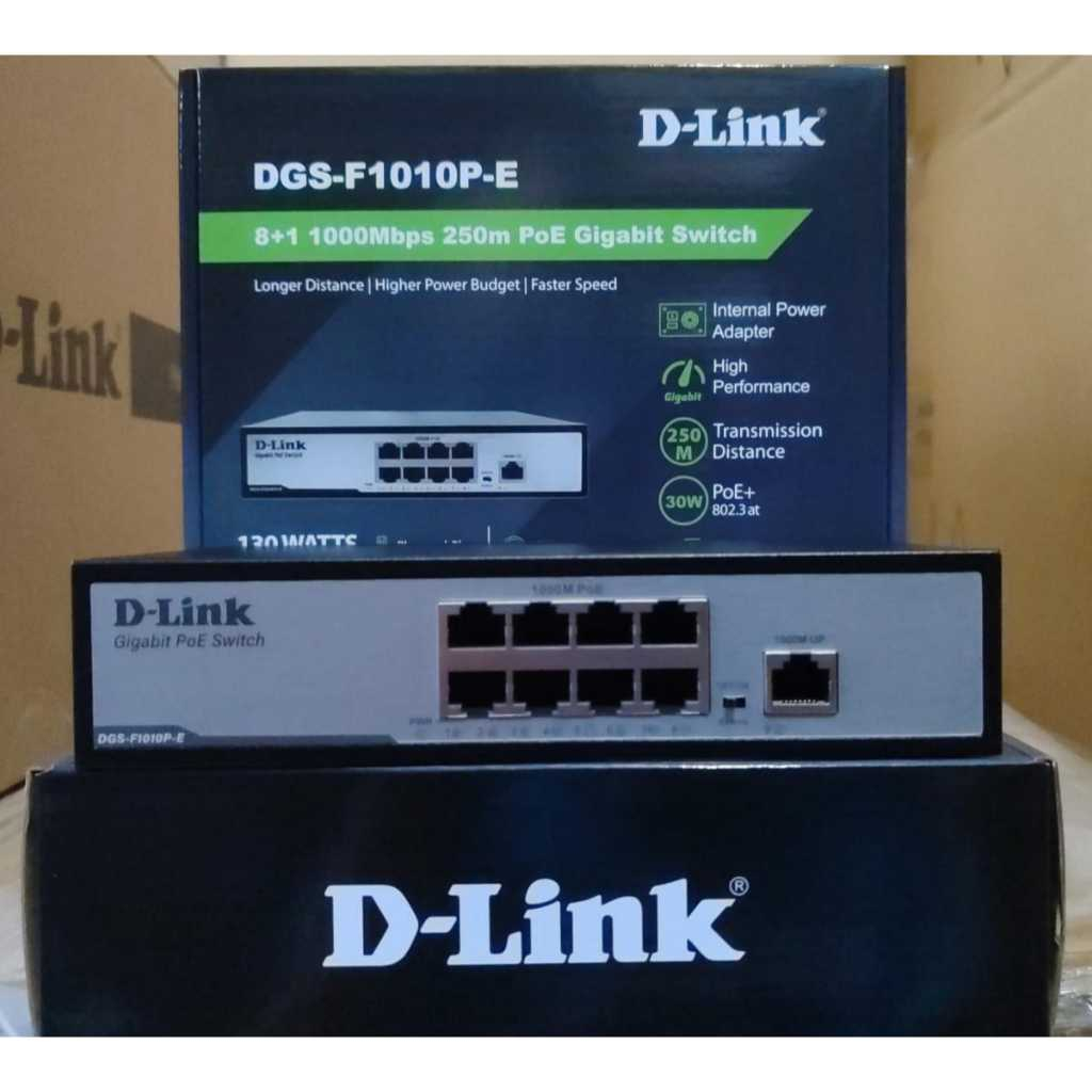 Jual D-Link DGS-F1010P-E , 8 Port Gigabit PoE + 1 Uplink Ports 250M ...