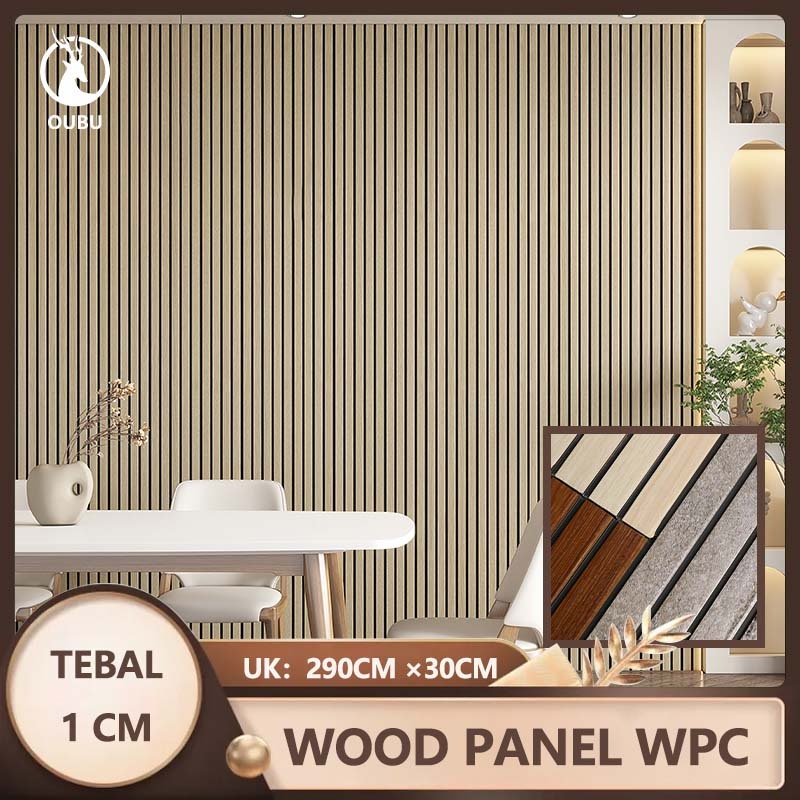 Jual Wood Panel WPC / Woodpanel Dekorasi Rumah Mewah Wallpanel 30cmx1cm 2.9Meter Composite Echo ...