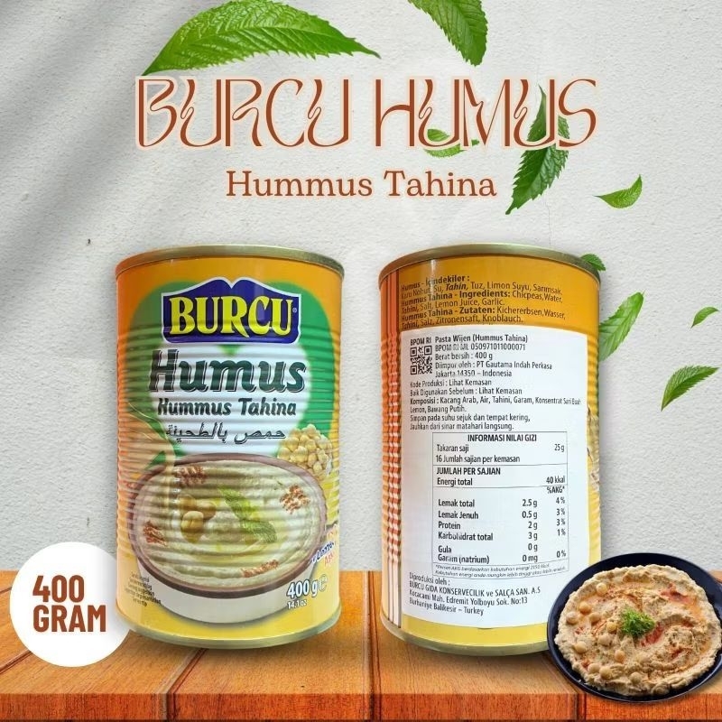 Jual Hummus Tahina 400gram Burcu Humus 400 gr | Shopee Indonesia
