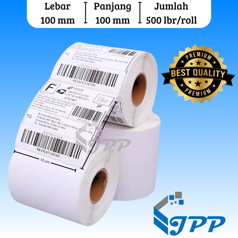 Jual KERTAS LABEL THERMAL STIKER BARCODE 100X100 LABEL RESI 500PCS ...