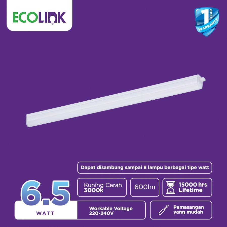 Jual ECOLINK Lampu LED T5 120 cm Neon Batten Plafon 6.5W 9.6W 13W ...