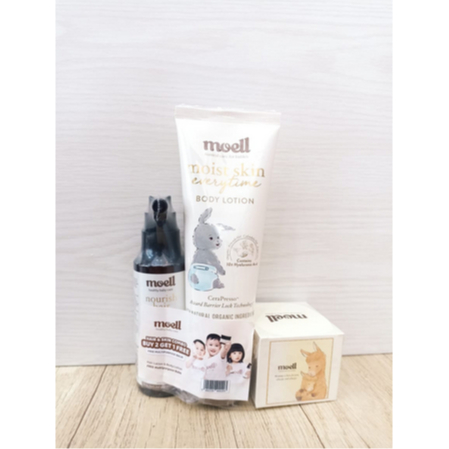 Jual Moel Hair & Skin Combo Body Lotion+Hair Lotion Free Balm | Shopee ...