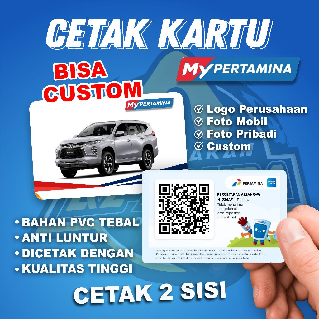 Jual CETAK KARTU MY PERTAMINA / CUSTOM GAMBAR / 2 SISI / BAHAN PVC | Shopee Indonesia