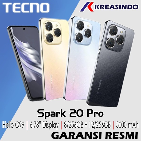 Jual TECNO Spark 20 Pro 20Pro 8/256 12/256 Ram 8GB 12GB Internal 256GB Garansi Resmi | Shopee ...