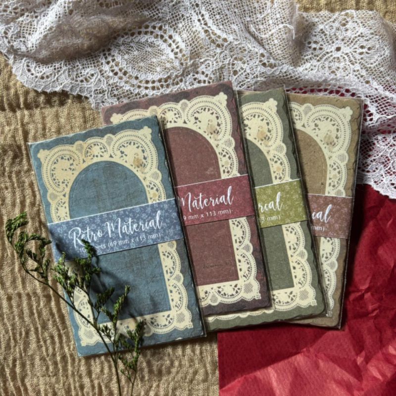 Jual khalishop - retro material paper motif bingkai retro, paper deco ...
