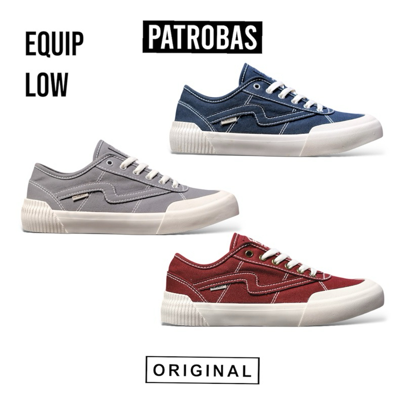 Jual Sepatu Patrobas Equip Low Grey / Navy Original | Shopee Indonesia