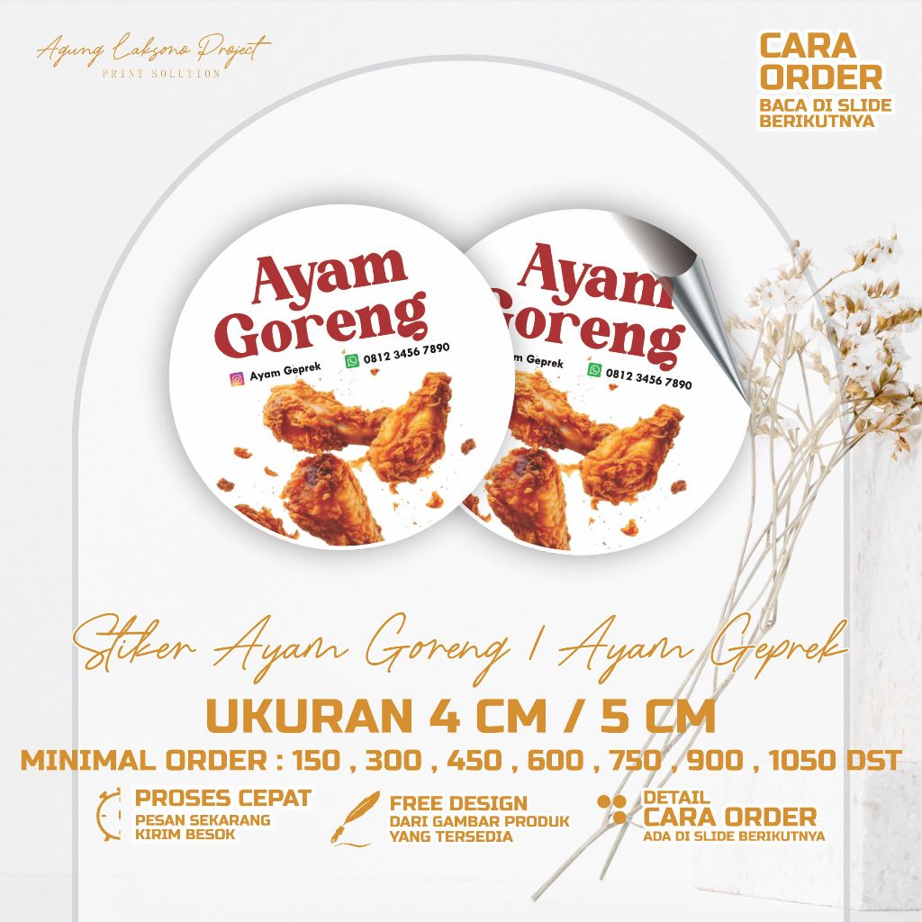 Jual Sticker Ayam Geprek Goreng Custom | Shopee Indonesia