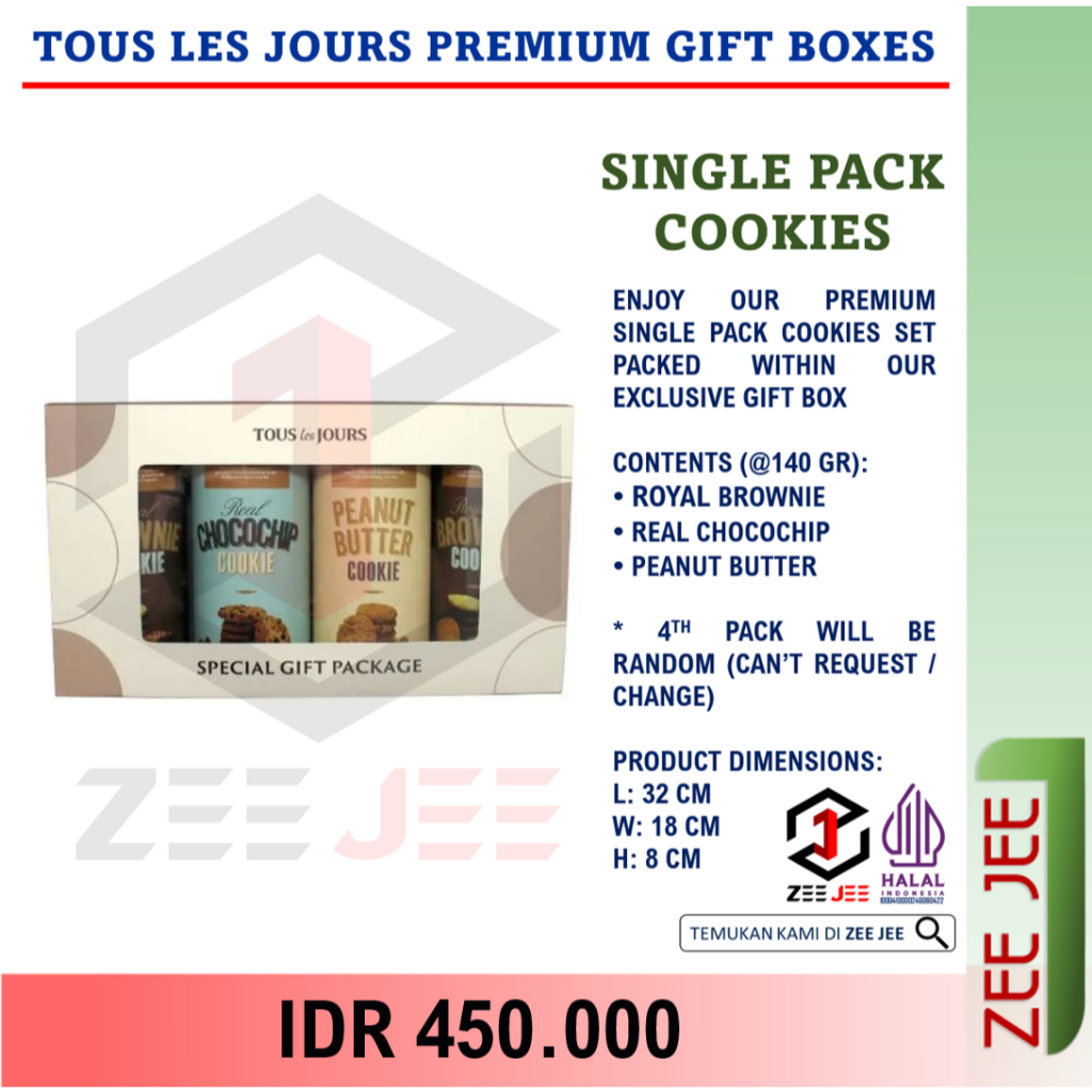 Jual PREMIUM GIFT BOXES BY TOUS les JOURS - SINGLE PACK COOKIES GIFT ...