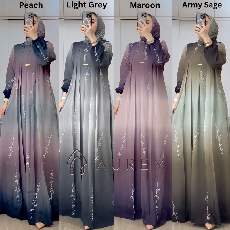 Jual Aurey - set hijab givani gamis wanita dress mewah busui friendly ...