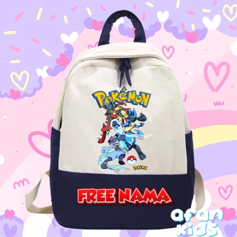 Jual TAS POKEMON LUCARIO RANSEL SEKOLAH ANAK | Shopee Indonesia