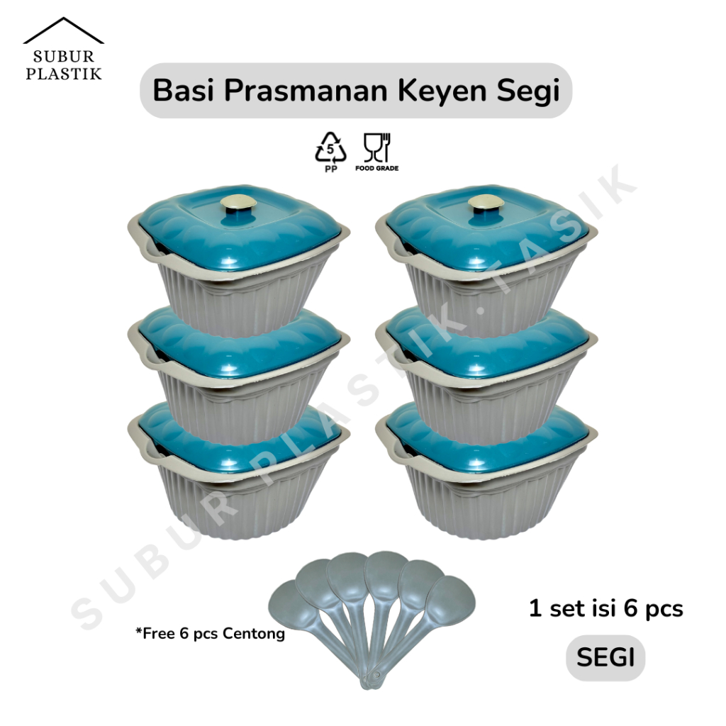 Jual [6 pcs] Basi Prasmanan Segi Keyen Free Centong Wadah Sajian Bakul ...