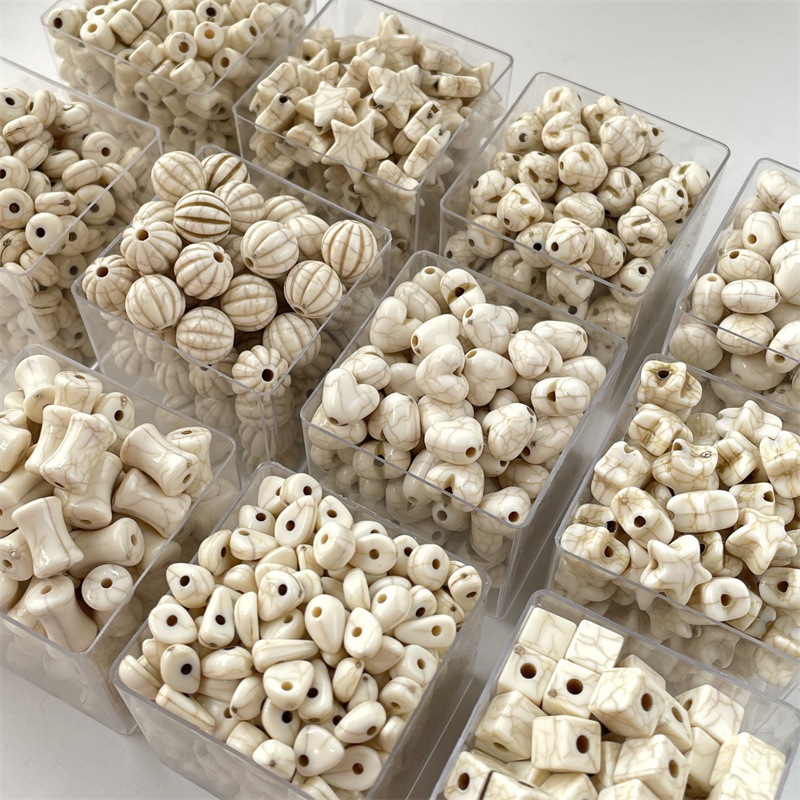 Jual 𓂂𓂂COD𓂂𓂂 Imitasi Akrilik Keramik Bundar Manik -Manik Lurus Manik ...