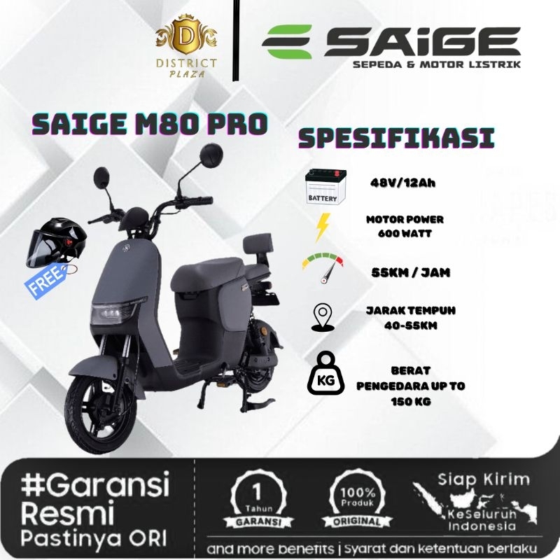 Jual Sepeda Listrik SAIGE M80 Pro Motor Power 600Watt Bergaransi Resmi ...