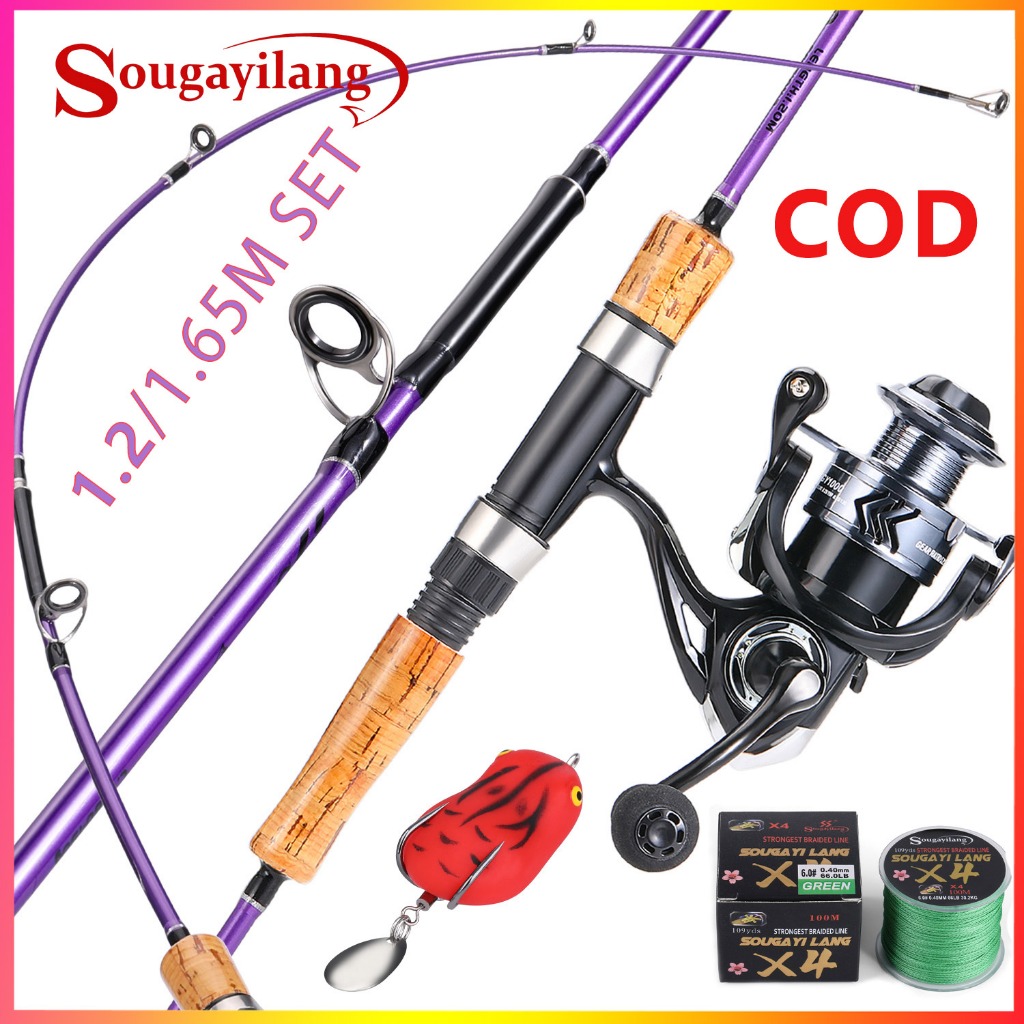 Jual Sougayilang 1.2/1.65M Spinning Joran Pancing Set 1000-4000 5.2:1 Rasio kecepatan Pegangan ...