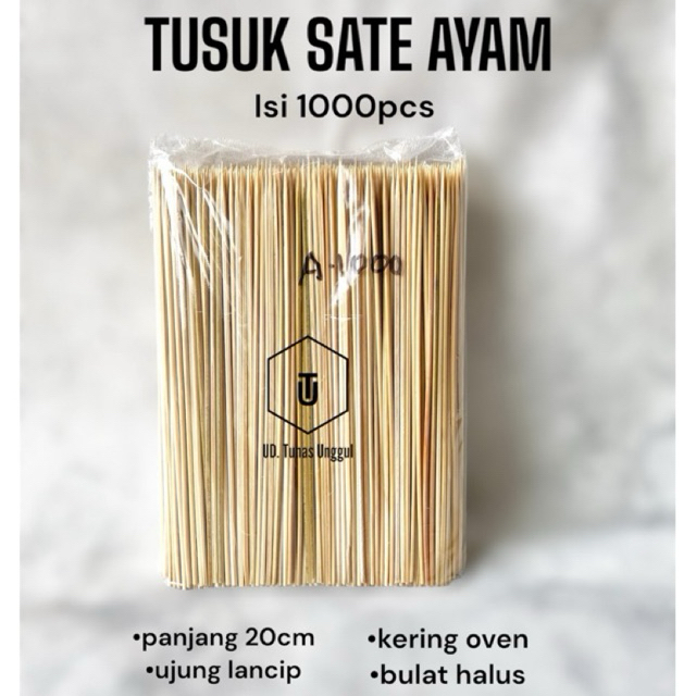 Jual TUSUK SATE isi -+1000pcs/tusuk sate ayam -+1000pcs bulat halus ...
