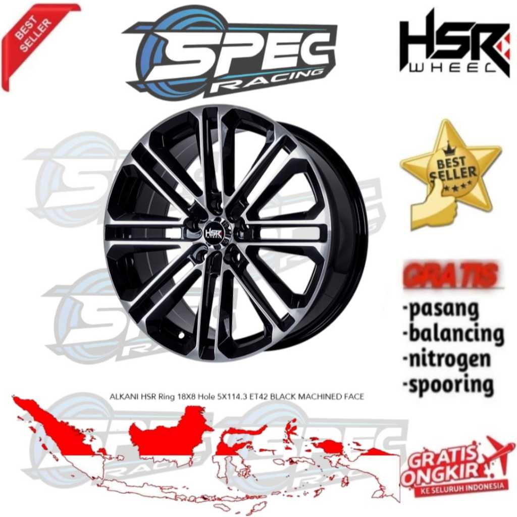 Jual Velg Racing Mobil HSR ALKANI Ring 18 Pelek R18 Innova Reborn Juke ...