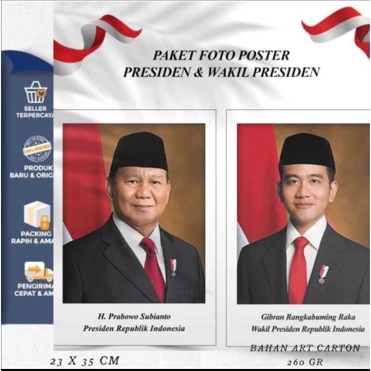 Jual POSTER PRESIDEN | Poster Foto Presiden Dan Wakil Satu Set Ukuran ...