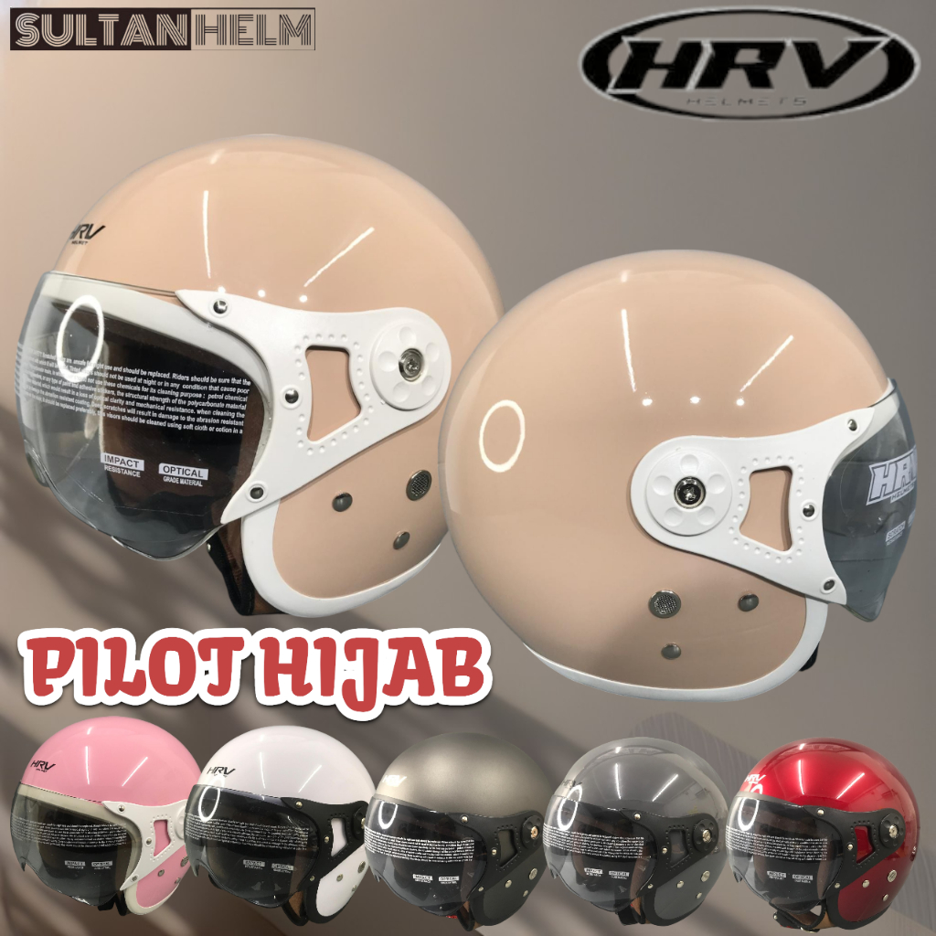 Jual HELM HALF FACE HRV PILOT HIJAB HELM BOGO HIJAB PREMIUM | Shopee ...