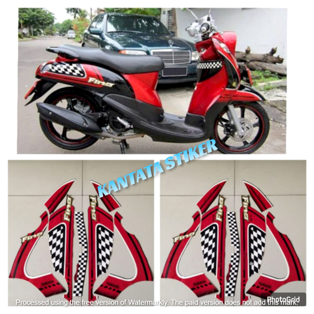 Jual STIKER STRIPING MOTOR YAMAHA FINO KARBU 2012 2013 FINO CATUR HITAM ...