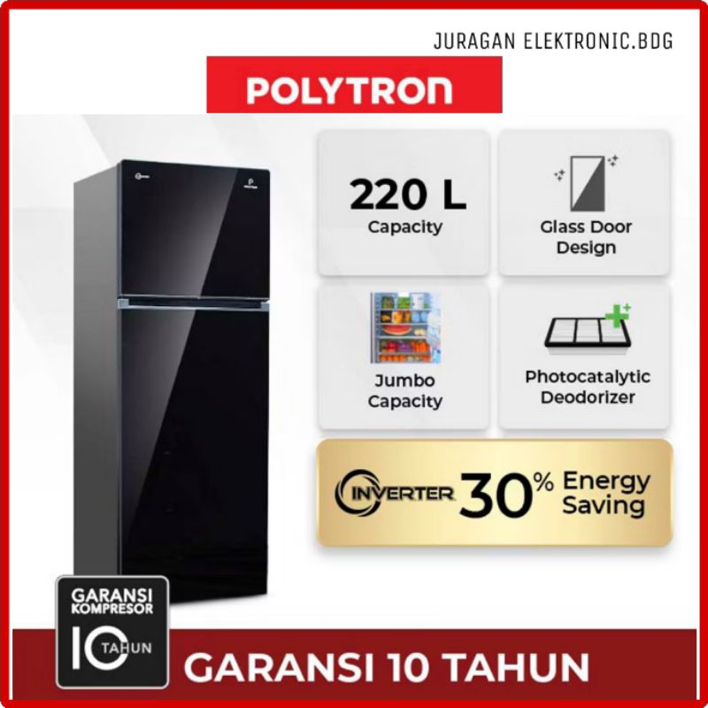 Jual POLYTRON Kulkas 2 Pintu Belleza Jumbo Inverter 220/186 Liter ...