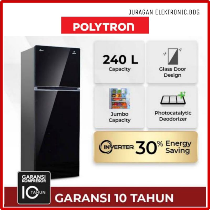 Jual POLYTRON Kulkas 2 Pintu Belleza Jumbo Inverter 240/212 Liter ...