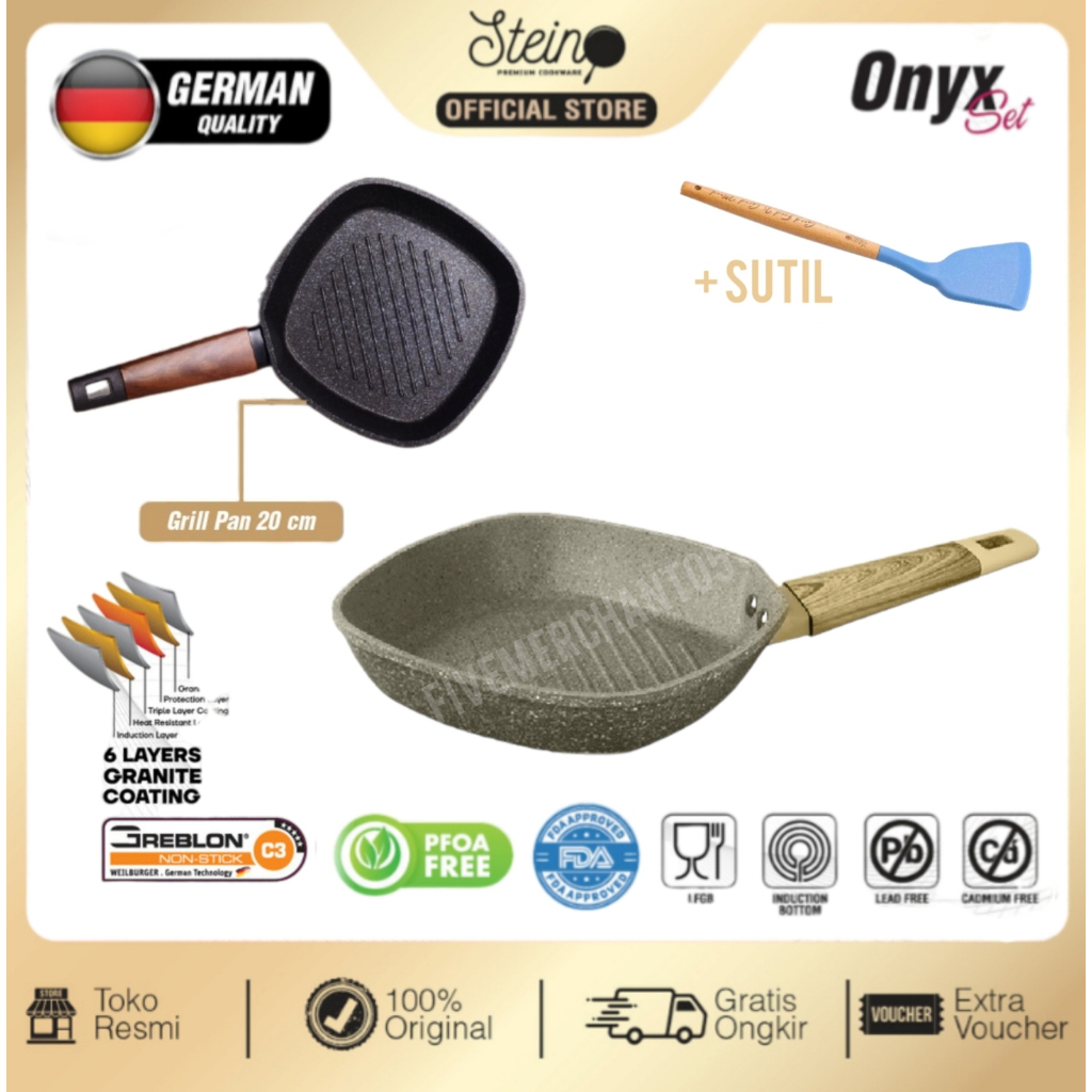 Jual Panci Grill Pan Steincookware ONYX 20cm Grill Panggang German ...