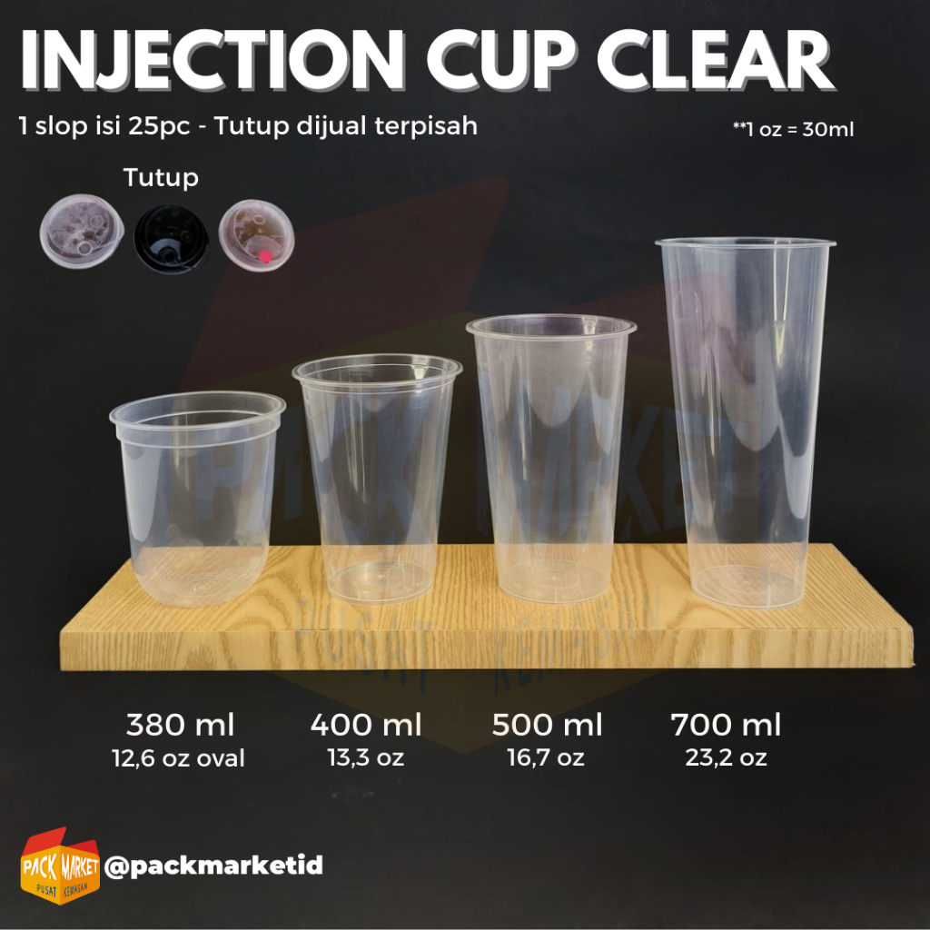 Jual Injection Cup Clear Bening. 1 slop isi 25pc | Shopee Indonesia