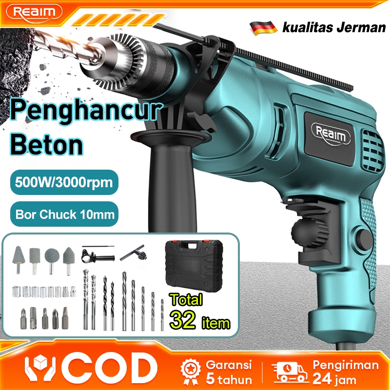 Jual REAIM Bor Dampak Listrik 13mm Timbal Balik Bor Listrik Beton Bor ...